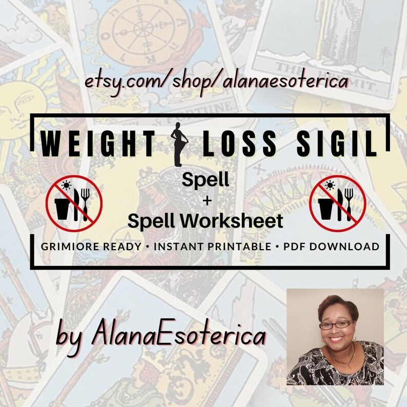 Weight Loss Sigil Spell Worksheet Grimiore Ready Instant Printable PDF ...