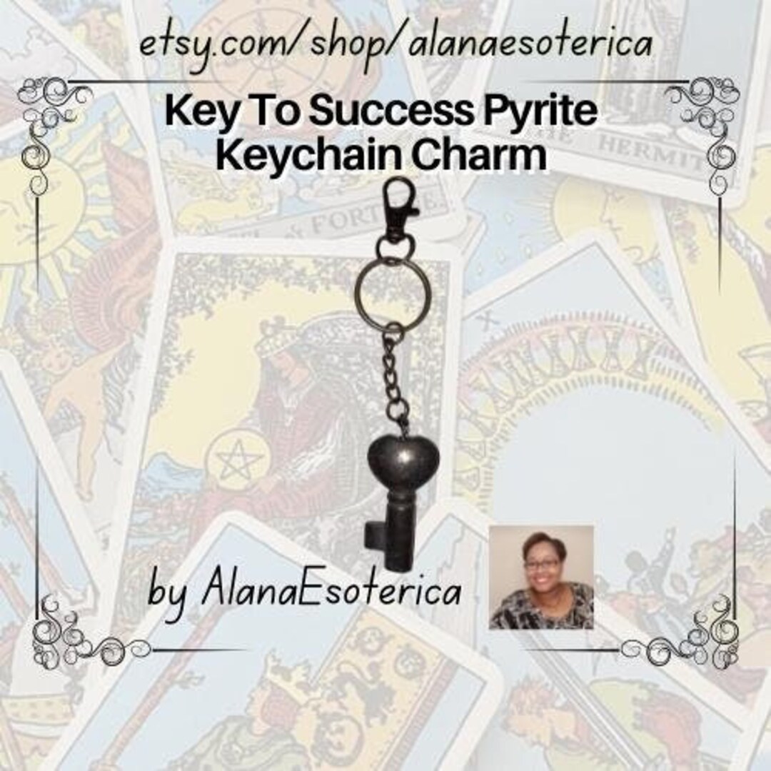 Key to Success Pyrite Keychain Purse Charm With Keyring - Etsy