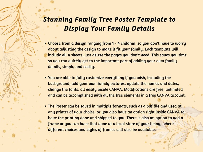 Family Poster Template Editable in Canva Tree Maker Printable 5 ...
