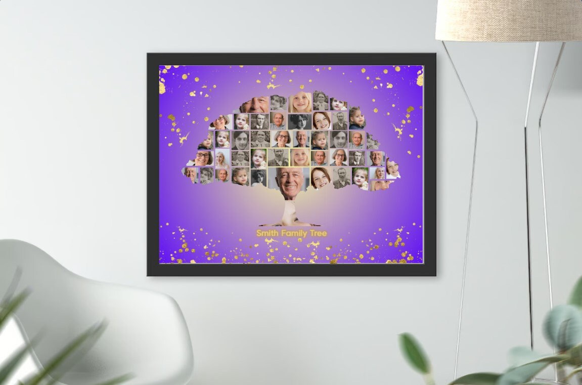 Family Poster Template Editable in Canva Tree Maker Printable - Etsy