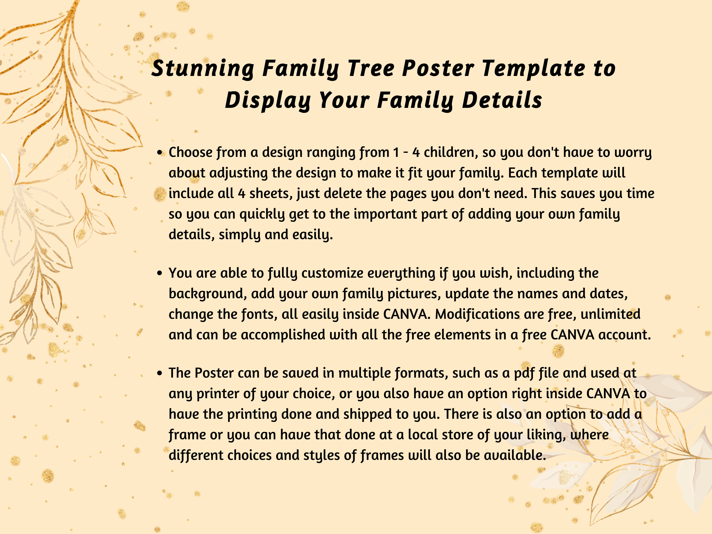 Family Poster Template Editable in Canva Tree Maker Printable 5 ...