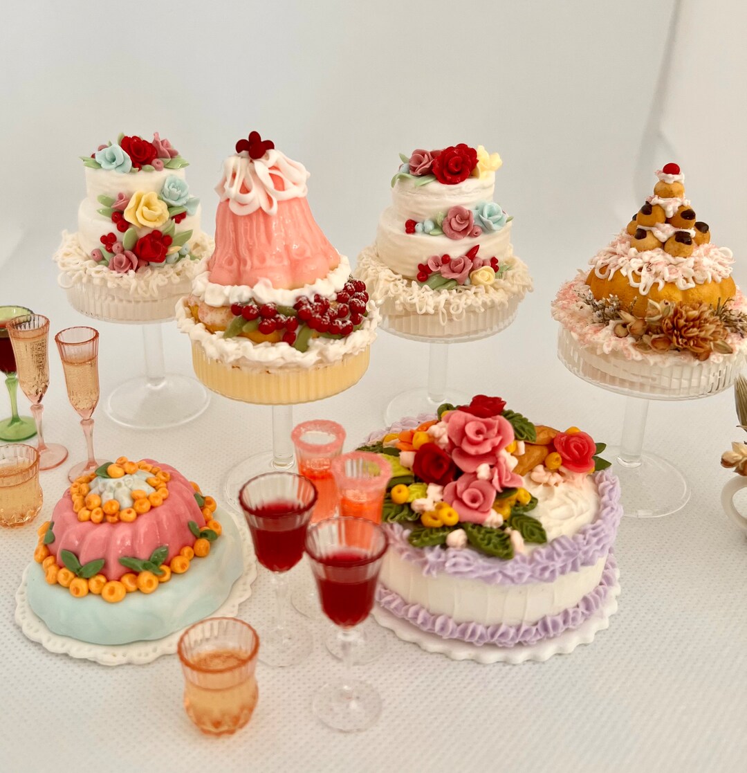 1:6 Scale Miniature Cakes for Blythe Size and Fairy Dolls, Cakes for ...