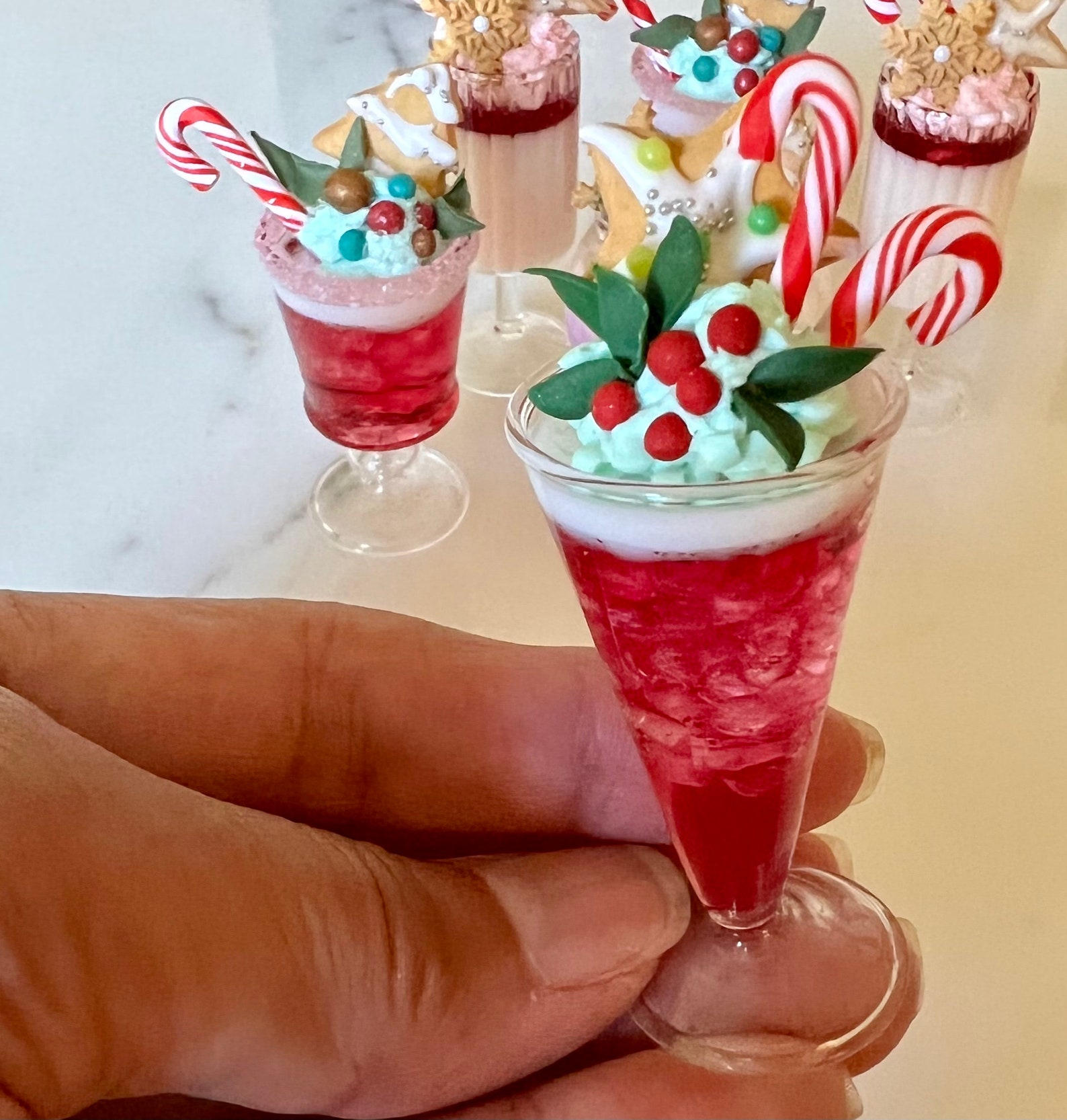 Miniature Fake Drinks, Miniature Christmas Drinks, 1:6 Scale Doll ...