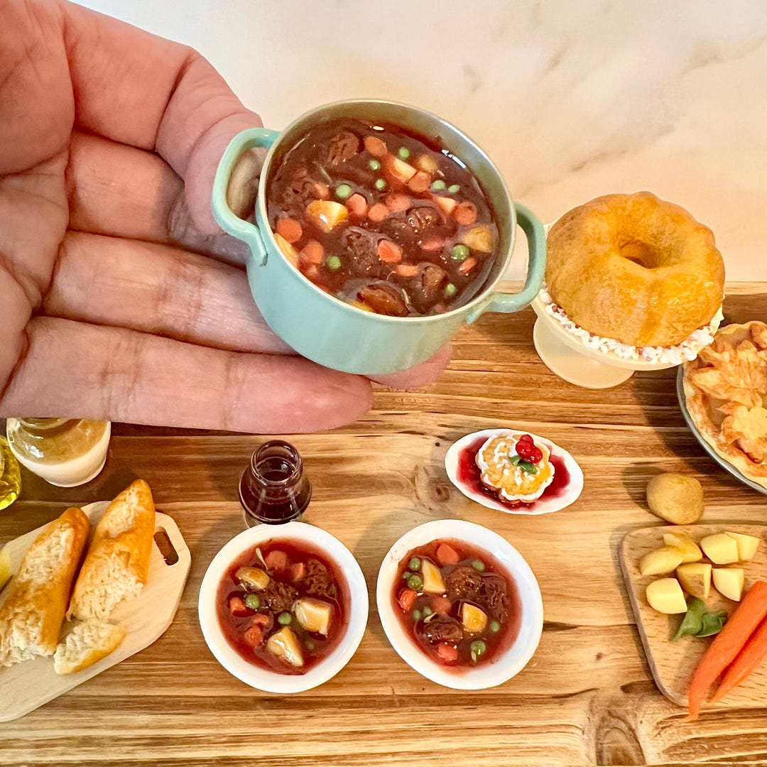 1:6 Scale Miniature Beef Stew FOR Blythe Dolls and 12 Inch Size Fashion ...