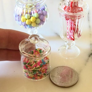 Miniature Glass Candy Jars for 1 6 and 1:3 Scale Dolls, Glass Jars for ...