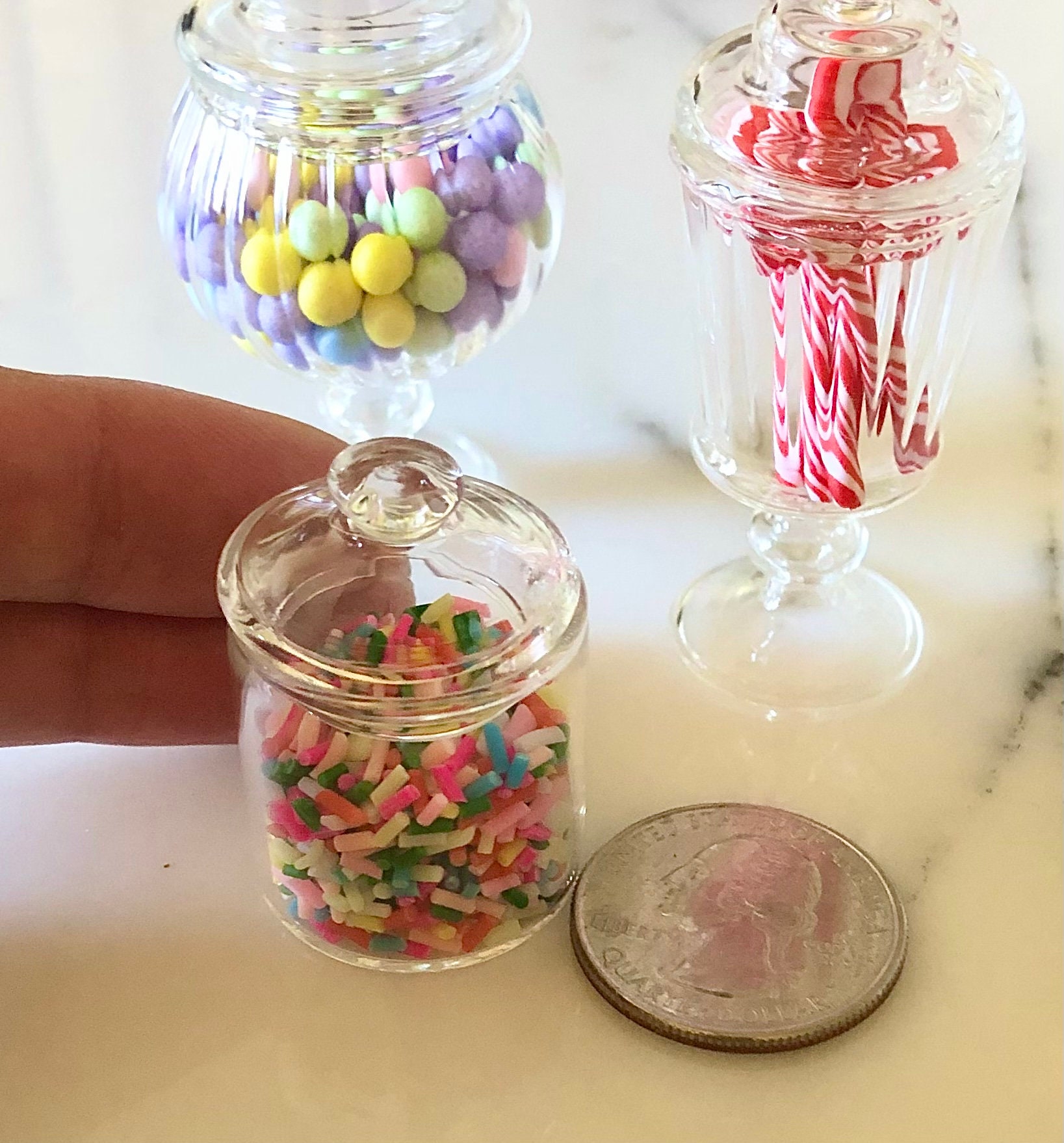 Miniature Glass Candy Jars for 1 6 and 1:3 Scale Dolls, Glass Jars for ...
