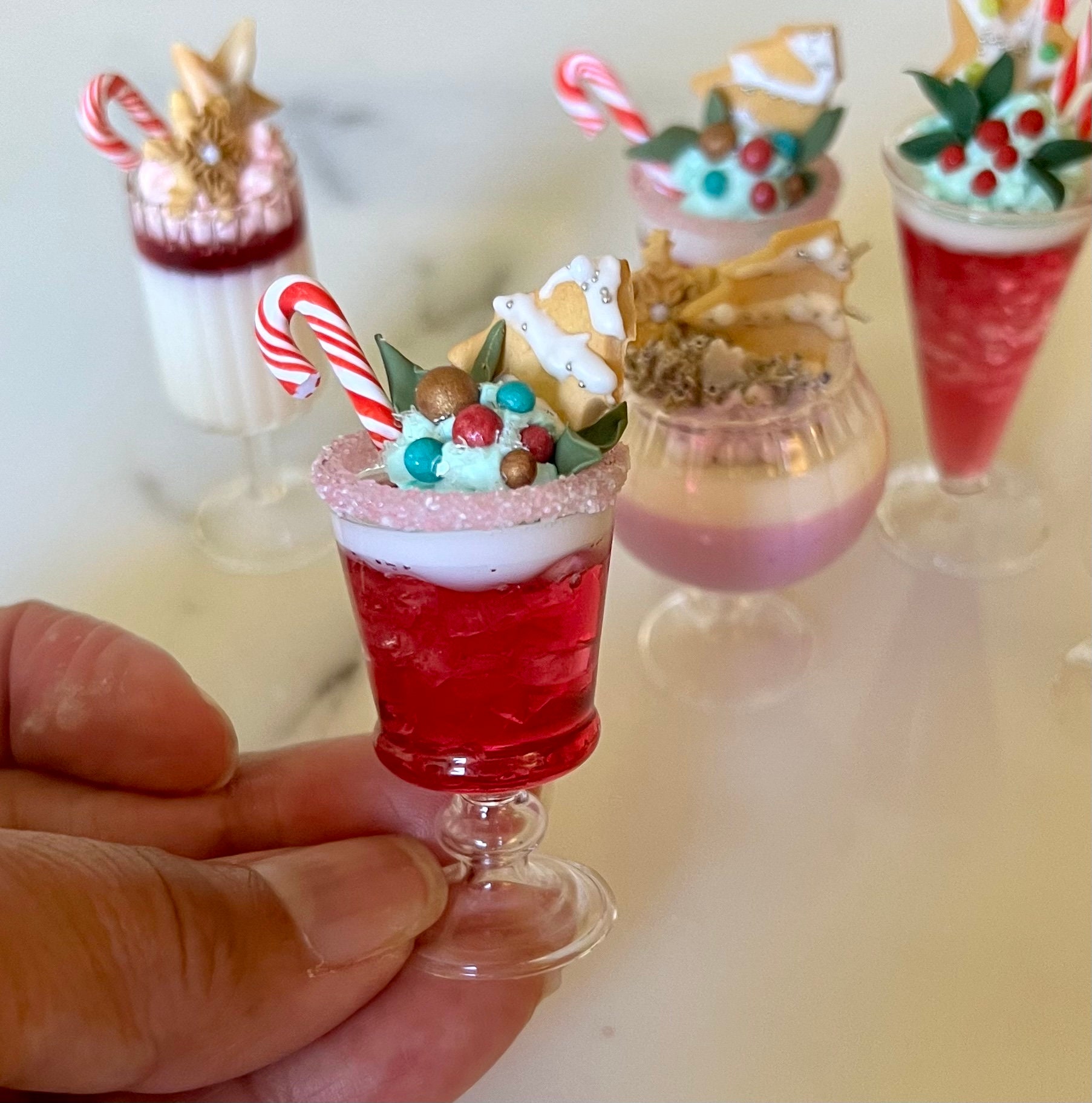 Miniature Fake Drinks, Miniature Christmas Drinks, 1:6 Scale Doll ...
