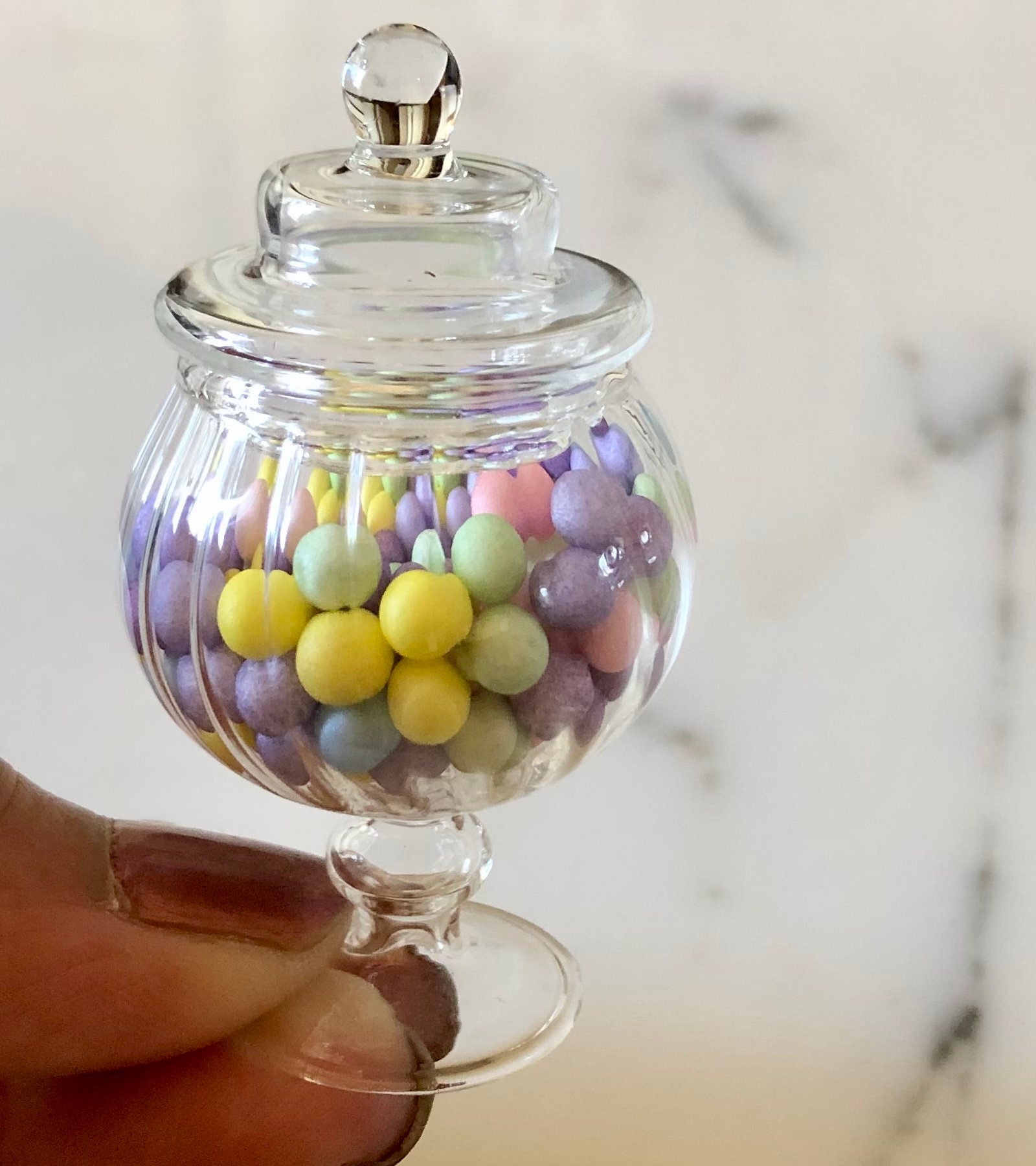 Miniature Glass Candy Jars for 1 6 and 1:3 Scale Dolls, Glass Jars for ...