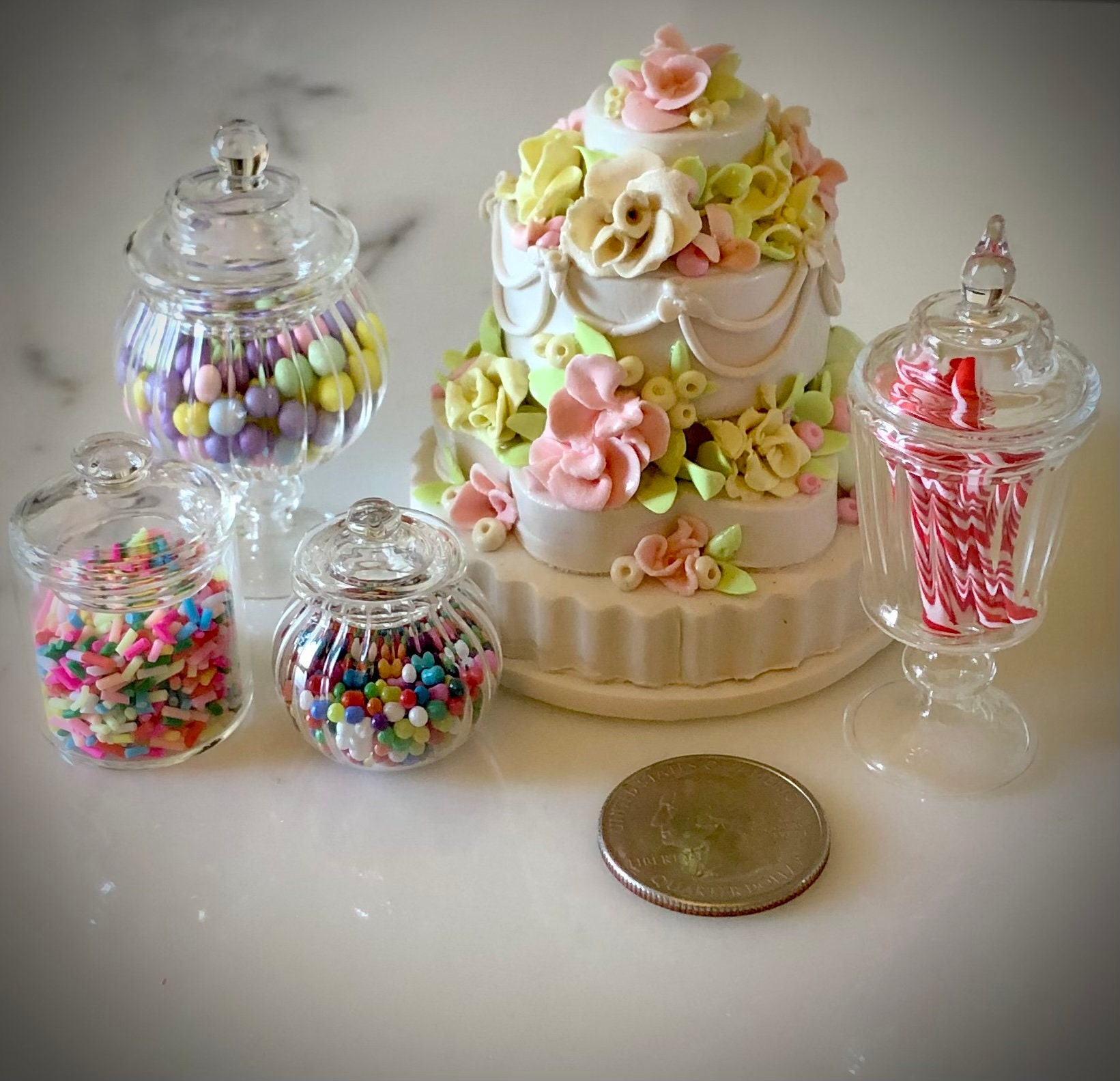 Miniature Glass Candy Jars for 1 6 and 1:3 Scale Dolls, Glass Jars for ...