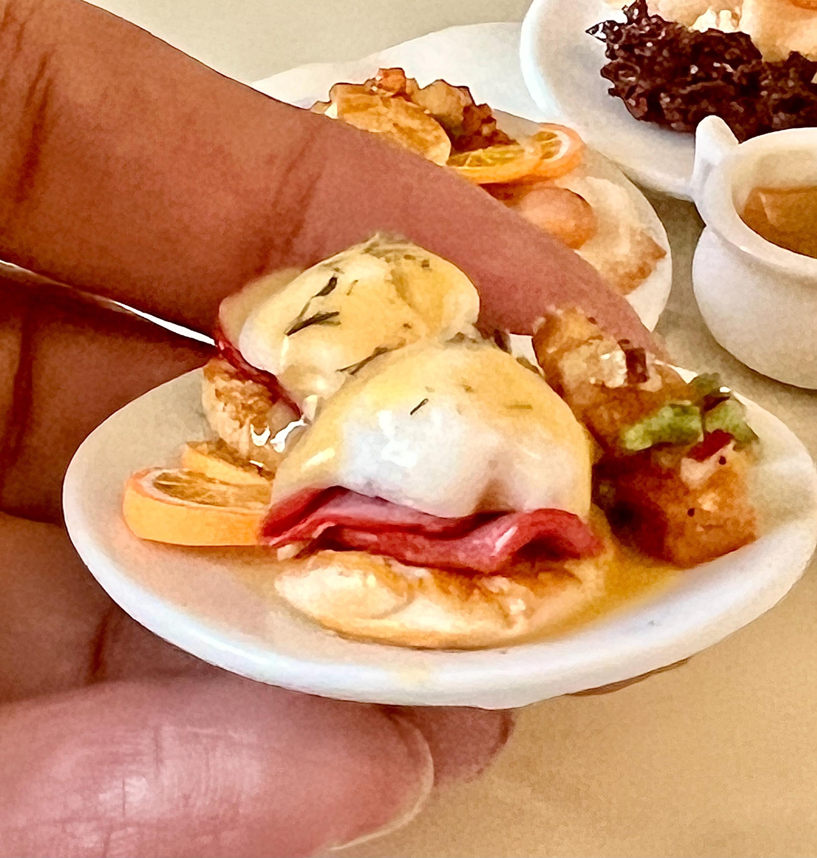 Refrigerator Magnet EGGS BENEDICT With Country Potatoes. Country Fried ...