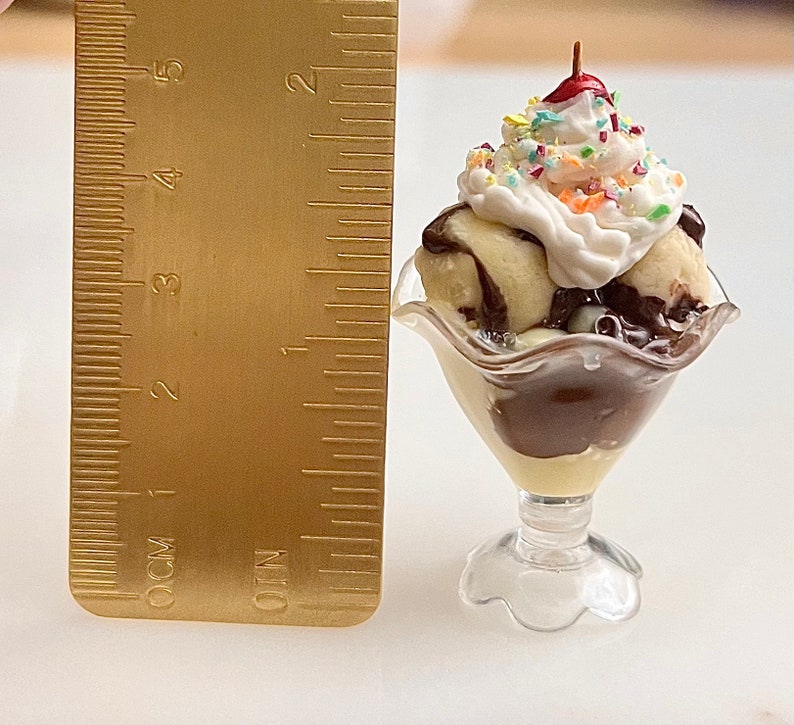 1:3 Scale Miniature Banana Pudding Ice Cream Sundae FOR 18 Inch Dolls ...