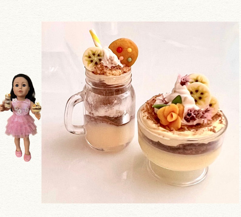 1:3 Scale Miniature Banana Pudding Ice Cream Sundae FOR 18 Inch Dolls ...