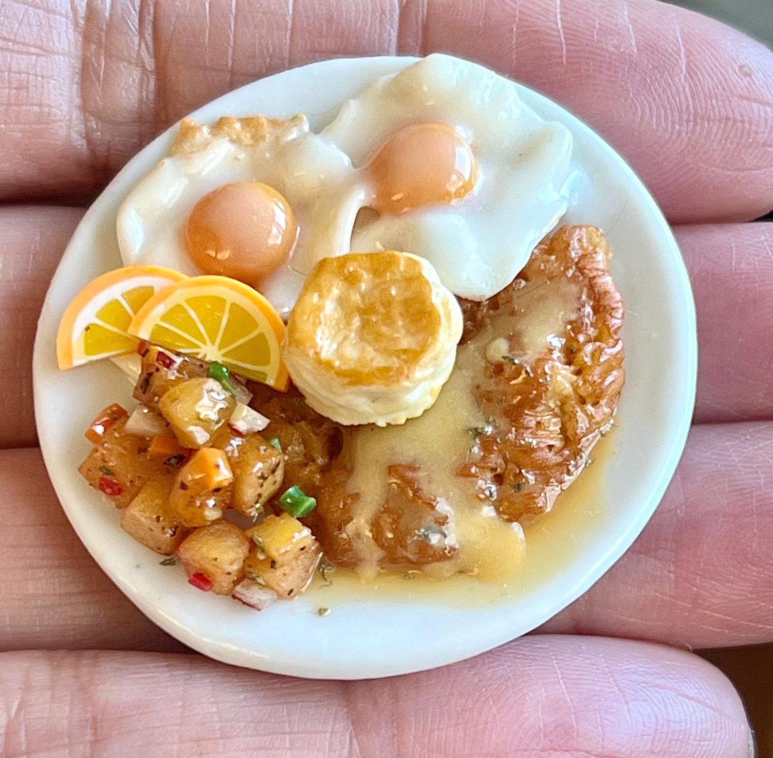 Refrigerator Magnet EGGS BENEDICT With Country Potatoes. Country Fried ...