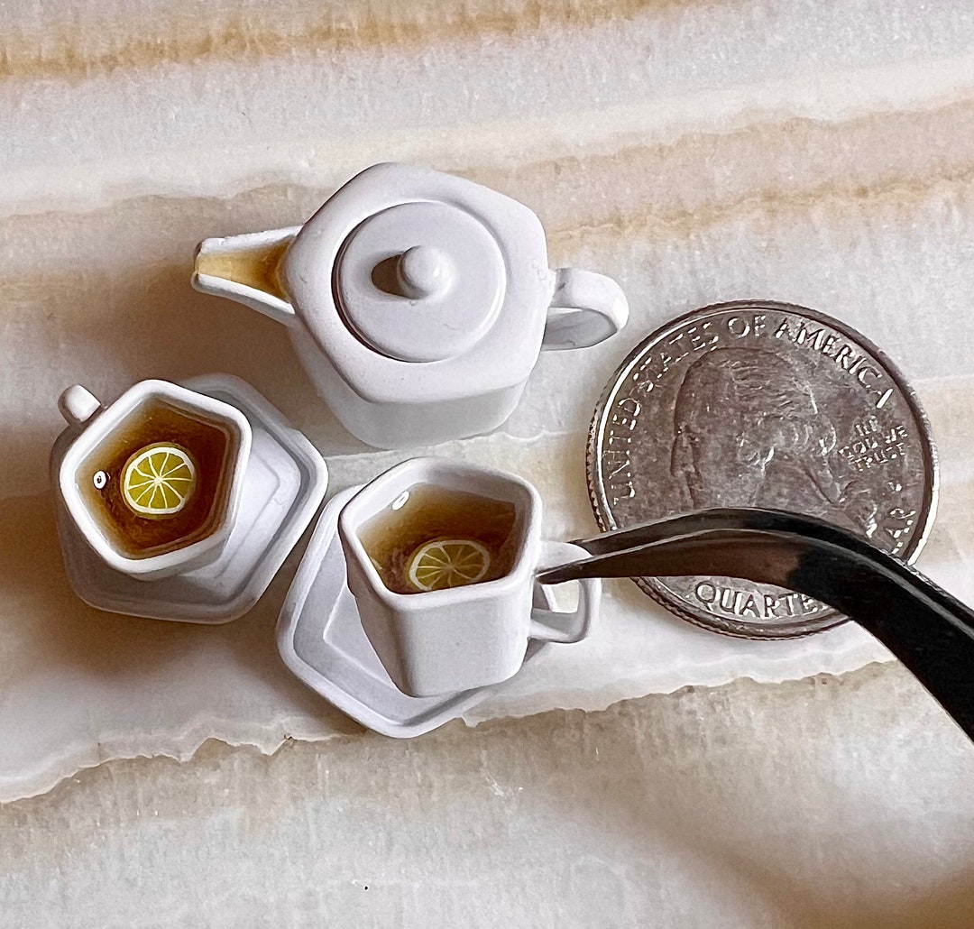 1:12 Scale Miniature Tea Set, and Tea Cup and Saucer - Etsy
