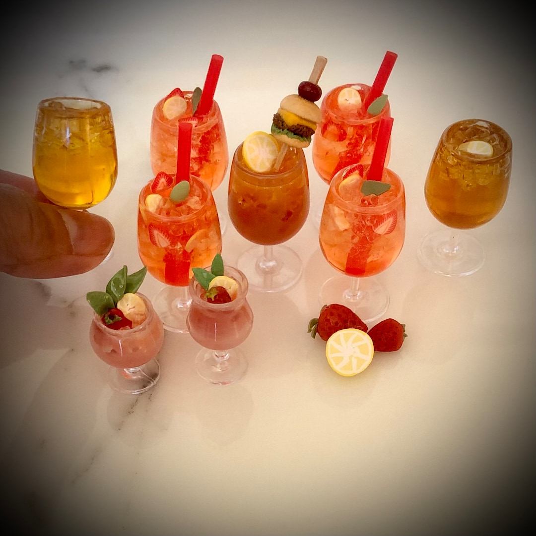 Miniature Lemonade and Ice Tea for Blythe Style Doll, 1:6 Scale, Fake ...