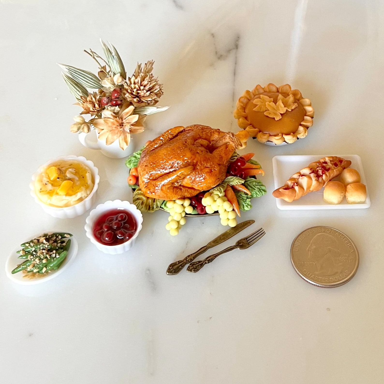 1:12 Scale Turkey Miniature Turkey Dollhouse Turkey Dinner - Etsy