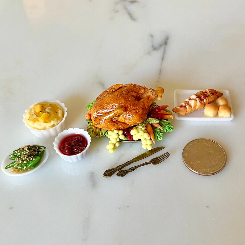1:12 Scale Turkey Miniature Turkey Dollhouse Turkey Dinner - Etsy
