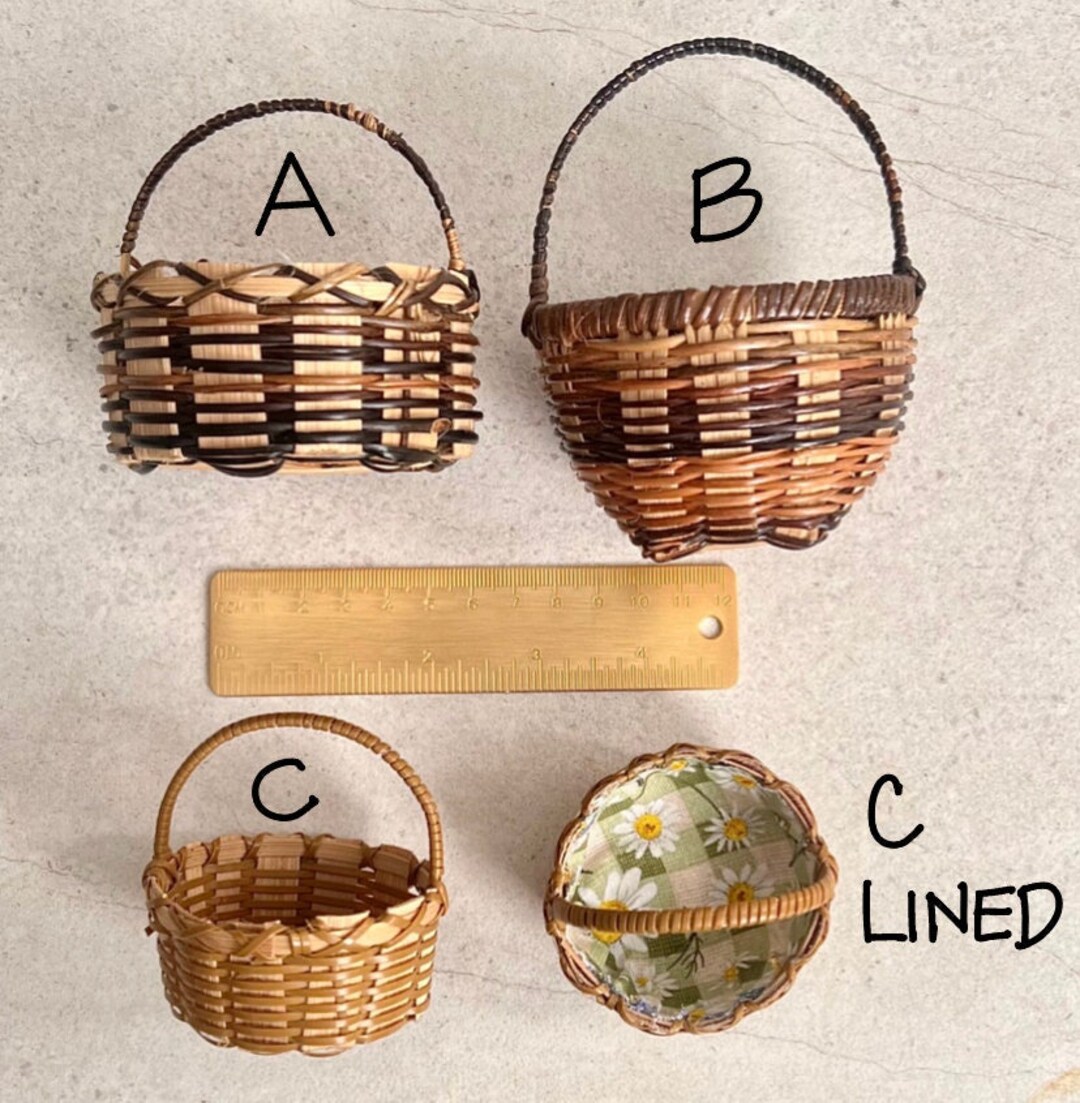 Miniature Wicker Baskets for 12-18 Inch Dolls, Baskets for 12 Inch ...