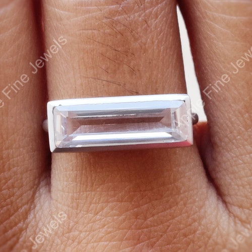 East West Baguette Rings for Women Unique East West - Etsy