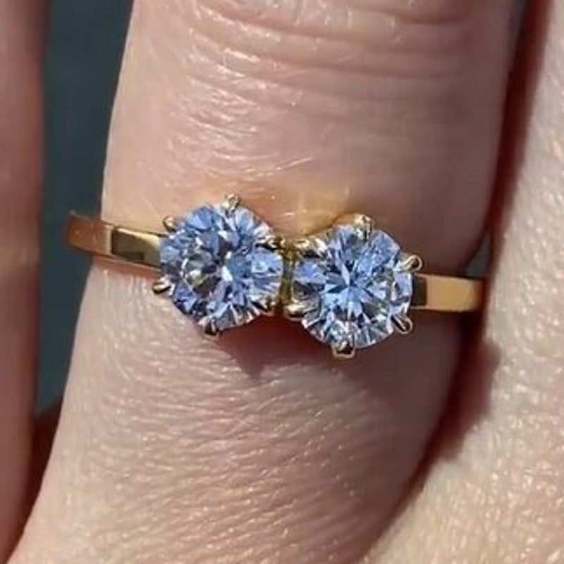 Double Stone Ring - Etsy