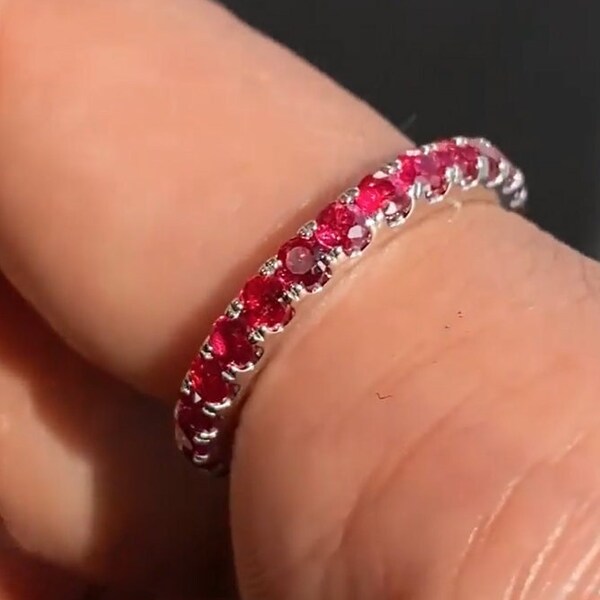 Ruby Wedding Band - Etsy