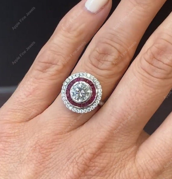 Ruby Estate Jewelry Rings Vintage Engagement Ring for Women - Etsy