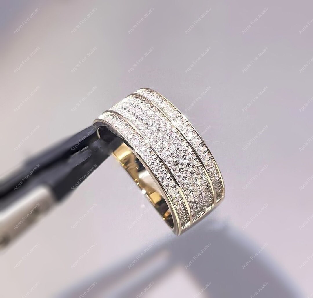 Moissanite Diamond Mens Ring Men's Moissanite Wedding - Etsy