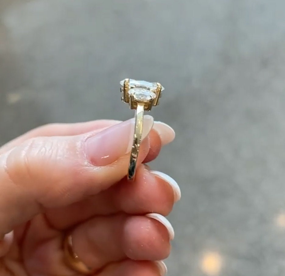 Unique 2 Stone Engagement Rings for Women Toi Et Moi Ring - Etsy