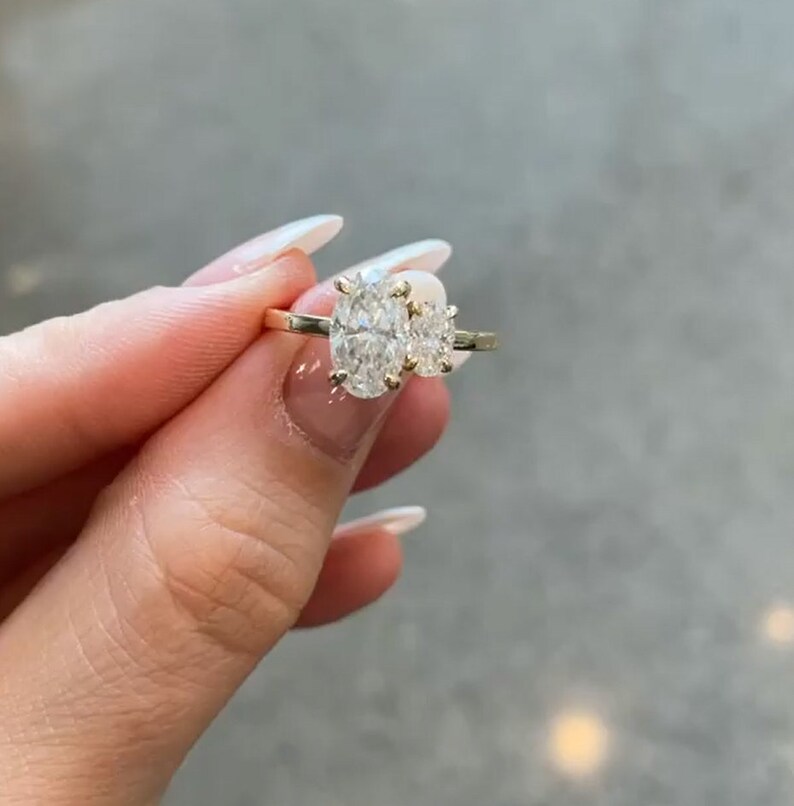 Unique 2 Stone Engagement Rings for Women Toi Et Moi Ring - Etsy