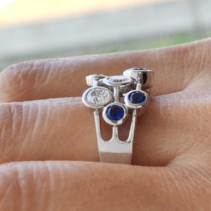 Multi Stone Diamond Ring, Art Deco Vintage Ring, Scatter Raindrop Ring ...