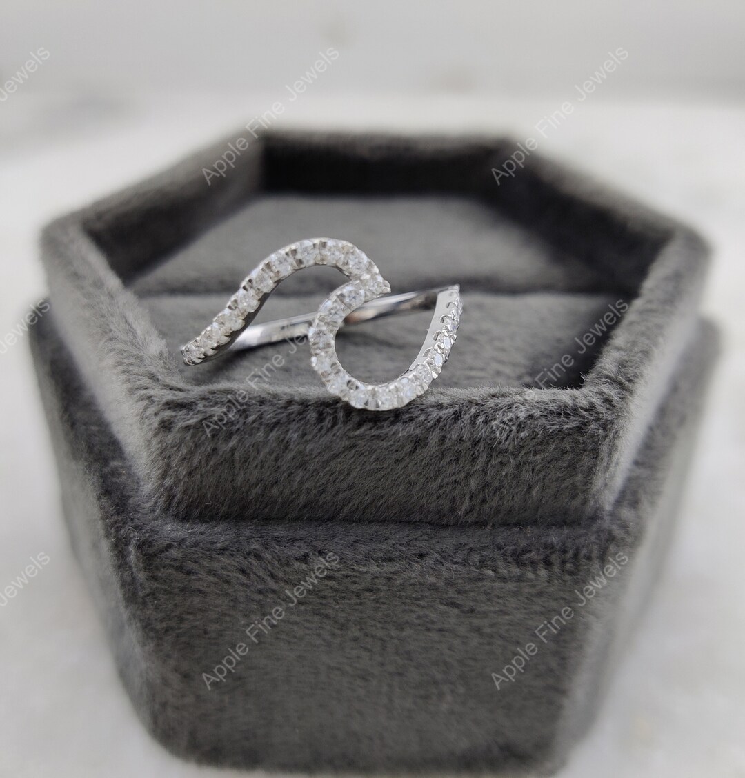 Ocean Wave Ring, Antique Diamond Wave Ring, Beach Wave Ring, Pura Vida ...