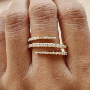 Silver Rings for Women, Wrap Spiral Ring, Finger Wrap Ring, Wrap Around ...