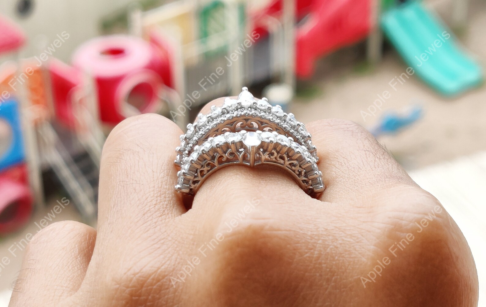 Art Deco Ring Enhancers and Wraps, Moissanite Enhancer Wedding Band ...