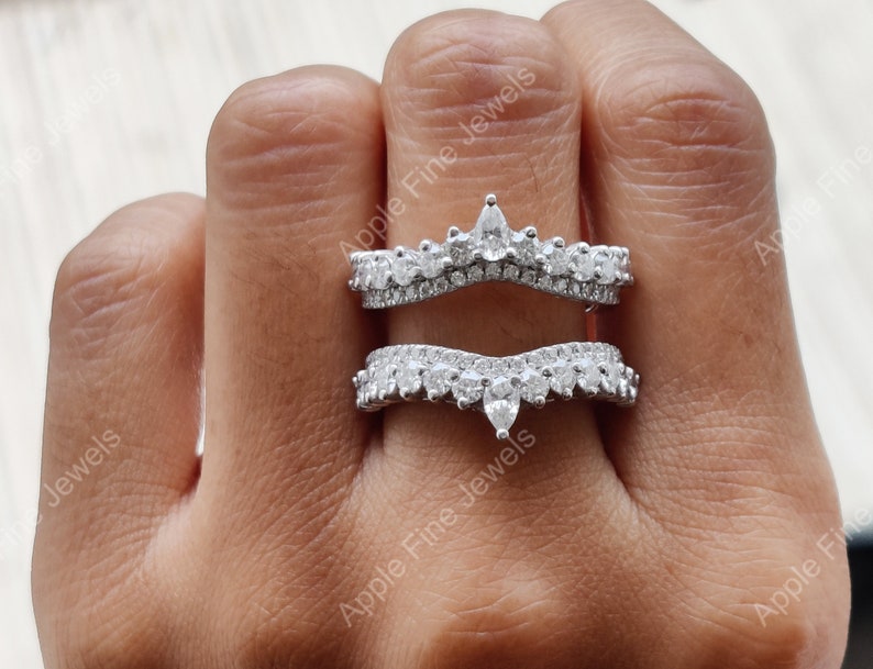 Art Deco Ring Enhancers and Wraps, Moissanite Enhancer Wedding Band ...