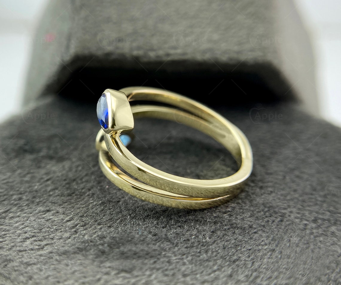 Open Cuff Sapphire Ring, Wrap Spiral Ring, Finger Wrap Ring, Wrap ...