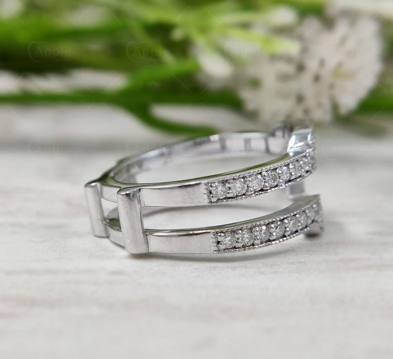 Moissanite Square Stone Ring Enhancers, Princess, Asscher, Cushion Cut ...