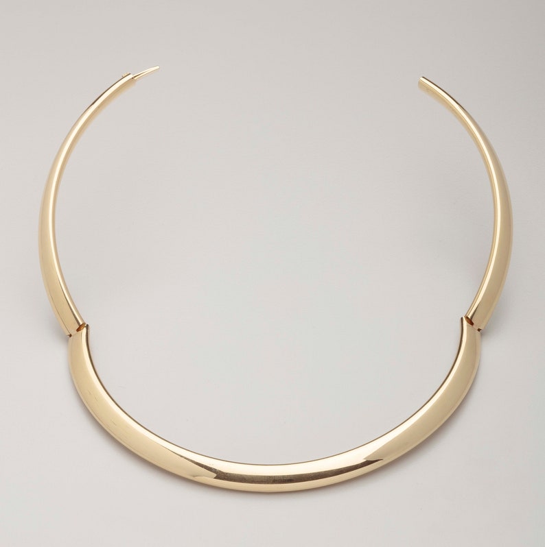 Modern 18kt Yellow Gold Hinged Neck Collar Hinged Necklace - Etsy