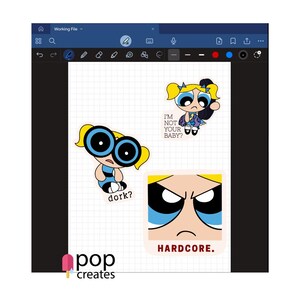 0.99c Bubbles Powerpuff Girls Digital Stickers | Digital Planner PNG ...