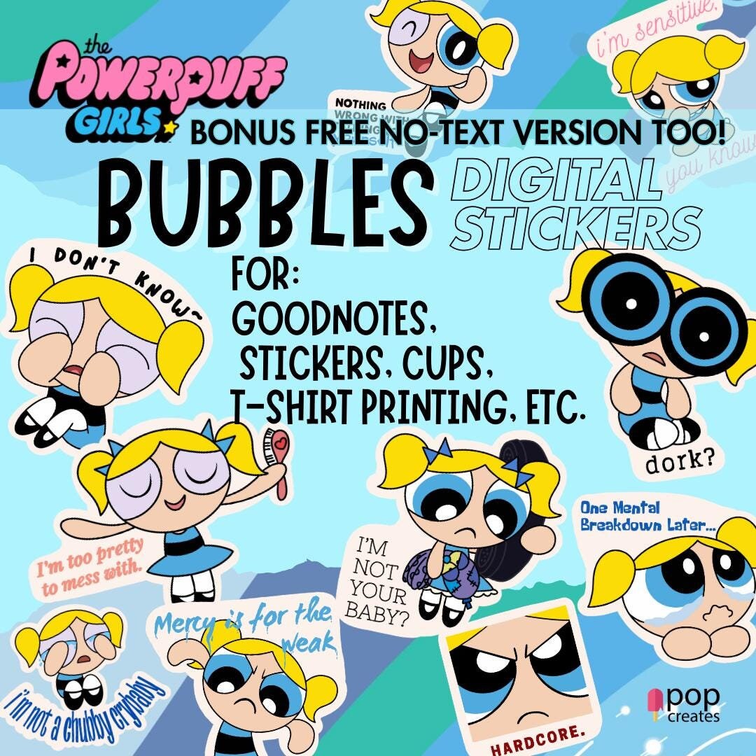 0.99c Bubbles Powerpuff Girls Digital Stickers | Digital Planner PNG ...