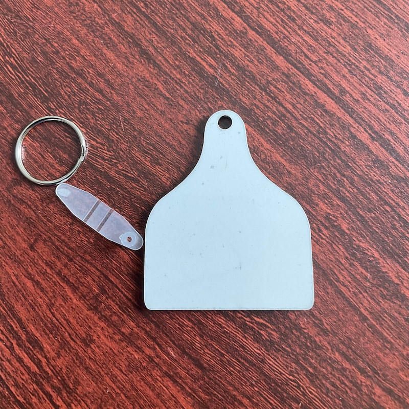 Cow Tag Keychain - Etsy