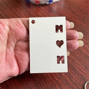 Sublimation Blank Keychains, 5 Mom Keychain, Mom Key Chain, White Blank ...