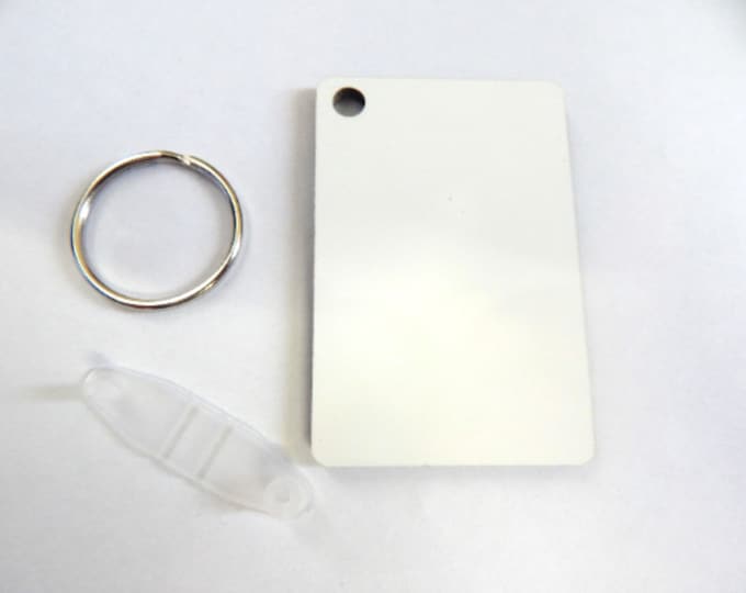 Blank Keychain, 5 Sublimation Rectangle Keychain, White Keychain, Blank ...