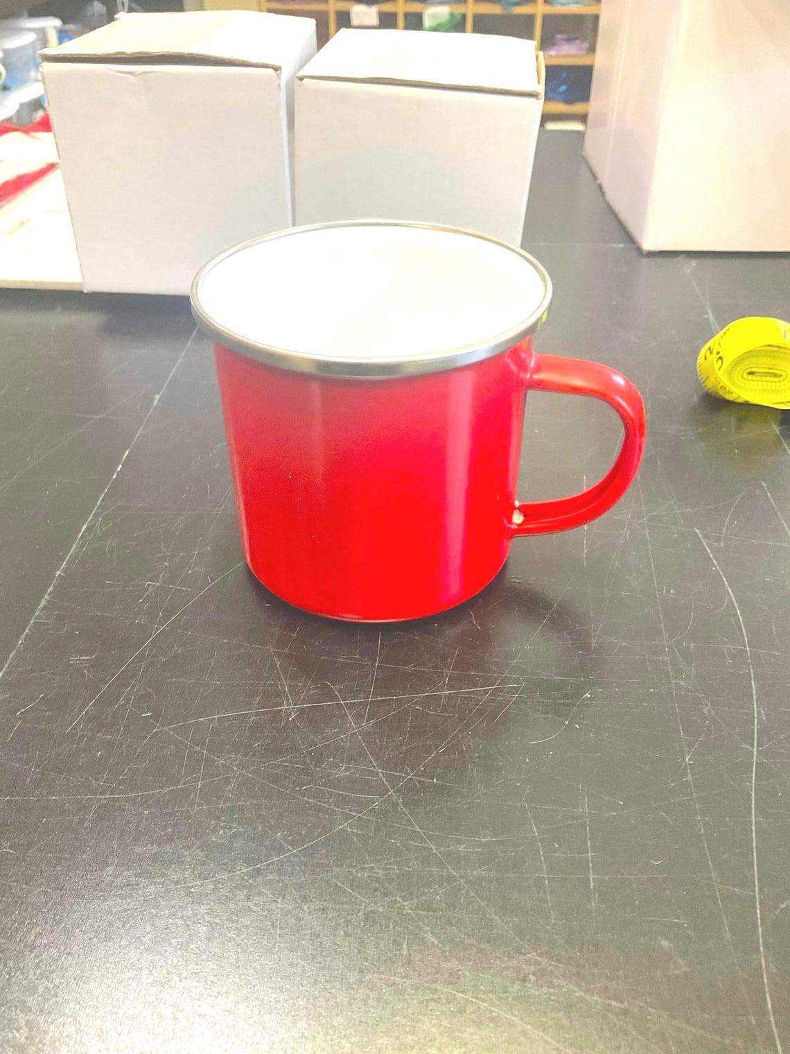 Sublimation Blanks Camping Mug: Blank Camping Mug , Silver Rim, Enamel ...