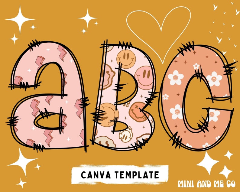 Doodle Font Canva Template A-Z Letters - Etsy Australia