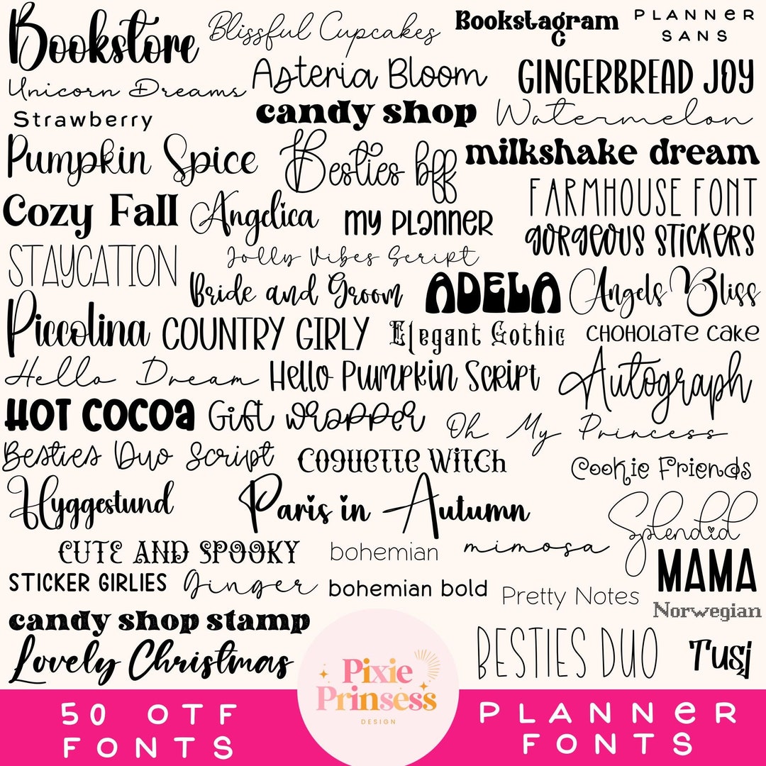 The Ultimate 50 Fonts - Font Bundle Otf, Cricut, Canva Font, Script ...