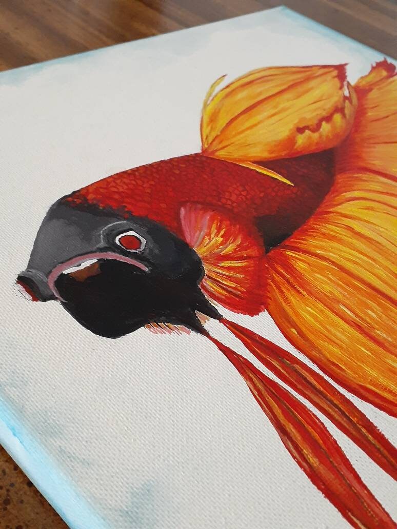 Betta Fish 12x12 Acrylic Painting - Etsy