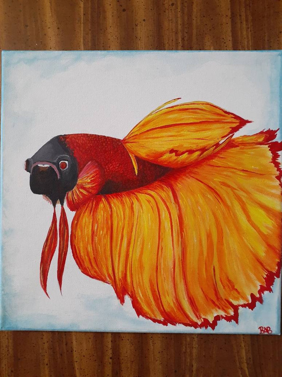 Betta Fish 12x12 Acrylic Painting - Etsy