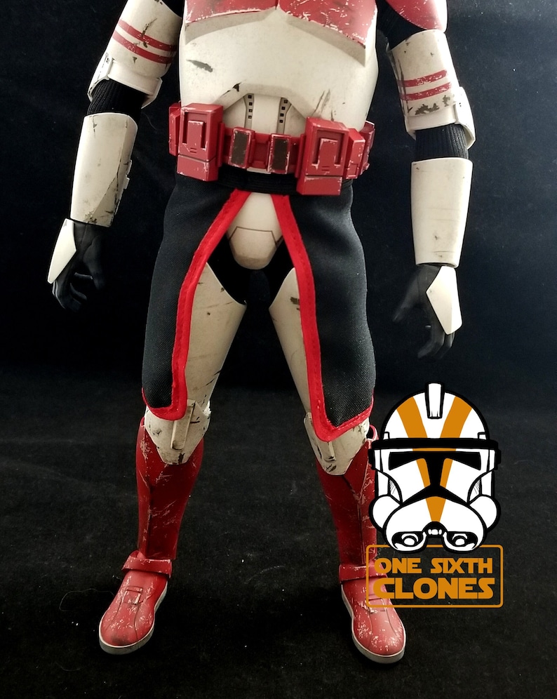 1/6 Scale Black/red Clone Trooper Kama 100% Fabric - Etsy