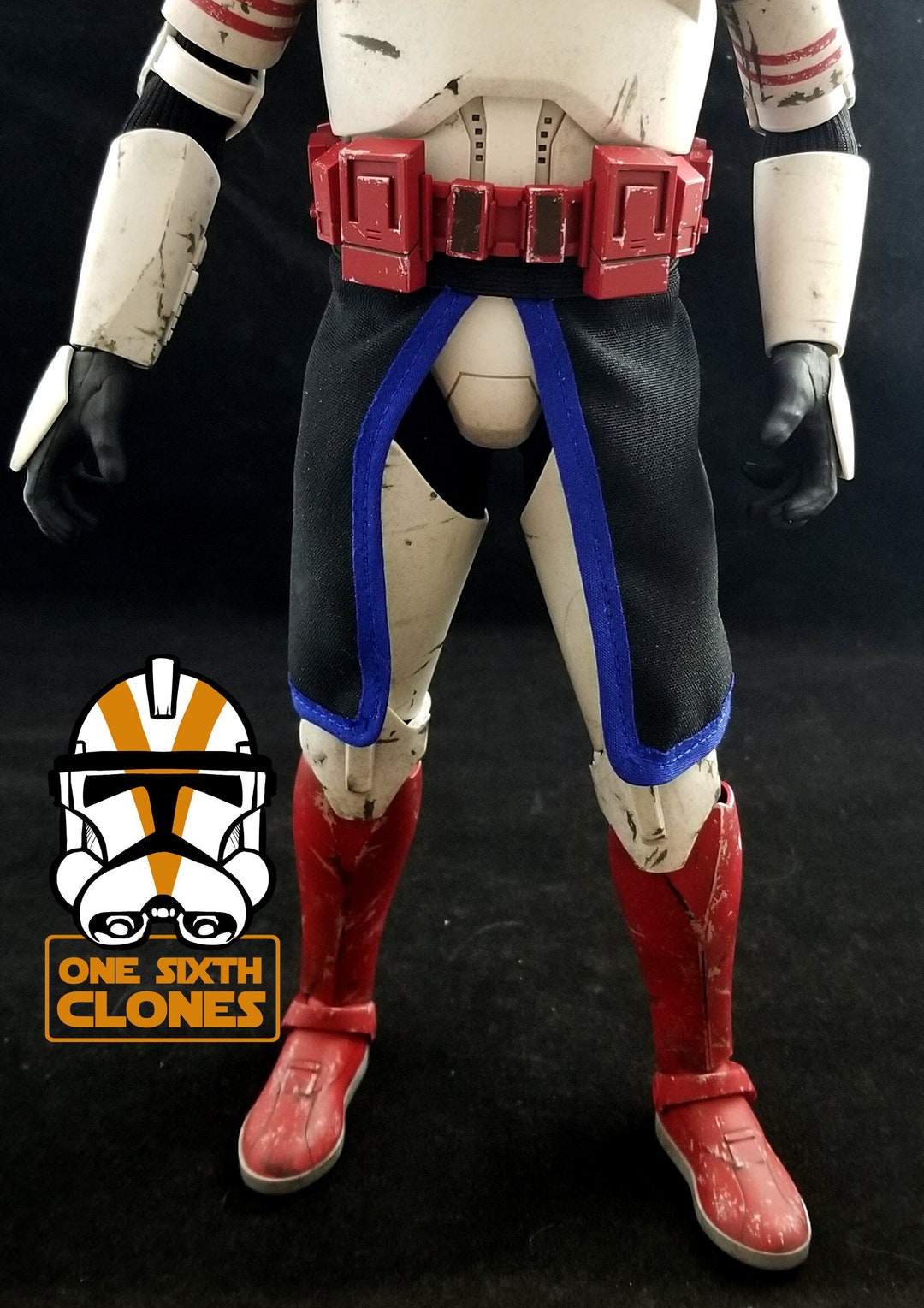 1/6 Scale Black/blue Clone Trooper Kama 100% Fabric Handstitched for ...