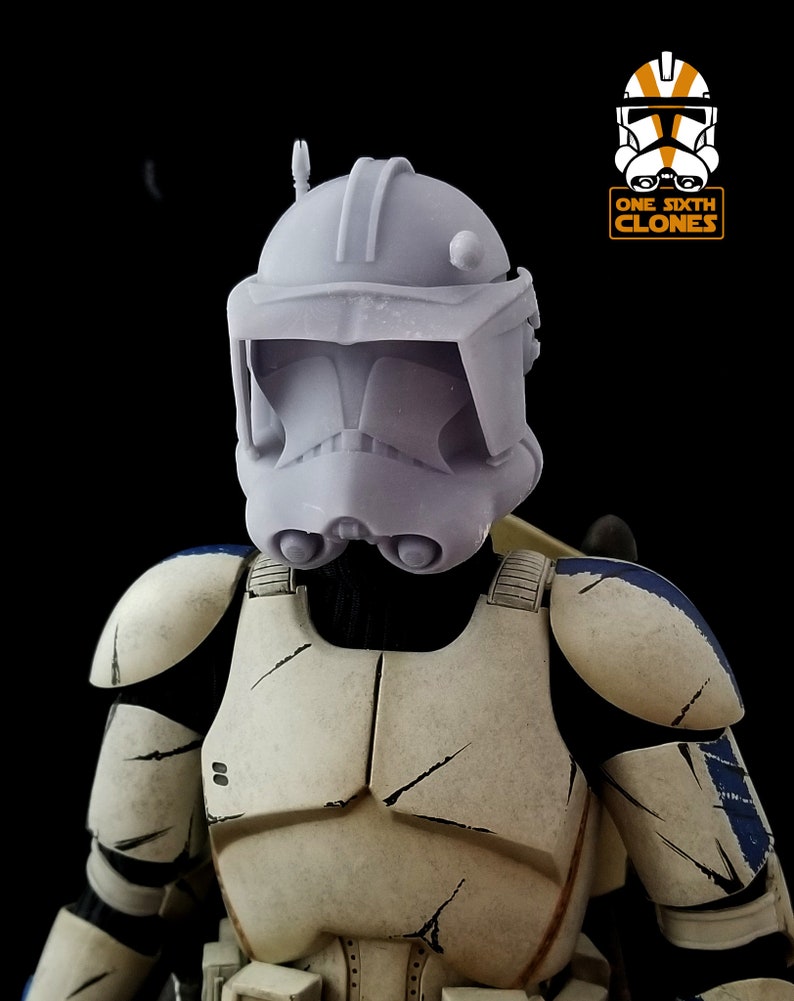 1/6 Scale Phase 2 Clone Commander Fox Helmet Blank for Custom Figure ...